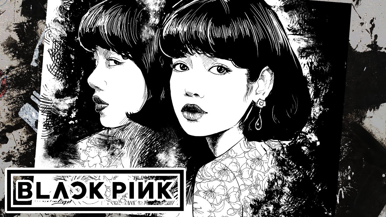 Drawing LISA from BLACKPINK in JUNJI ITO style || Pink Venom - YouTube