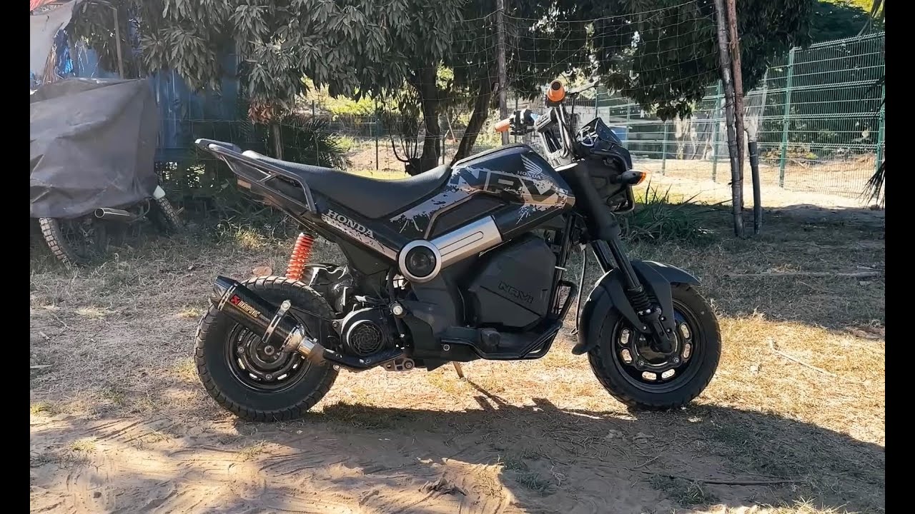 Custom Honda Navi [Before & After] Akrapovic Exhaust - YouTube