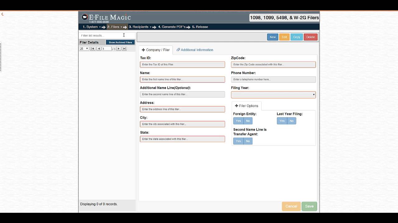 Creating Filers - E-File Magic - YouTube