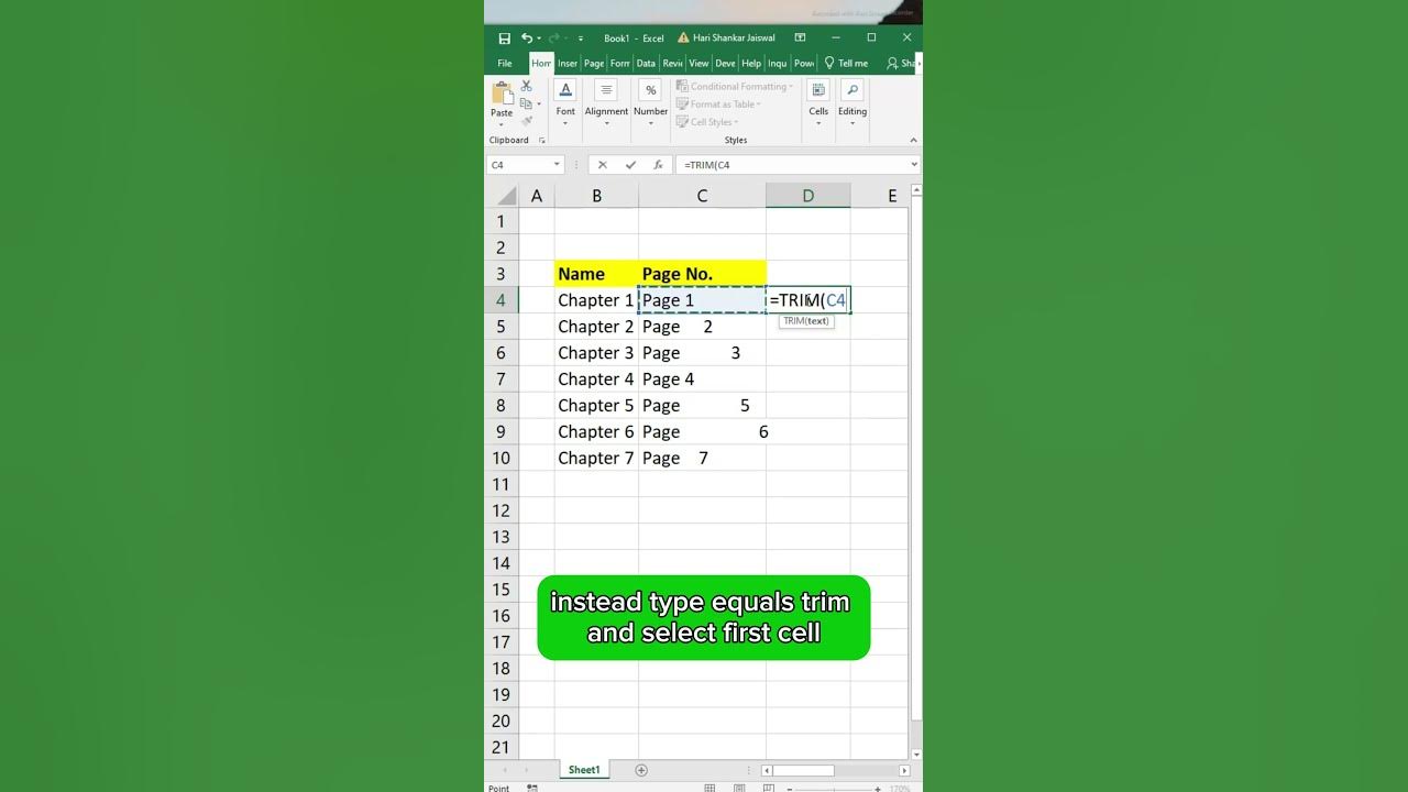Excel Hack: Clean Up Messy Cells in Seconds with TRIM! - YouTube