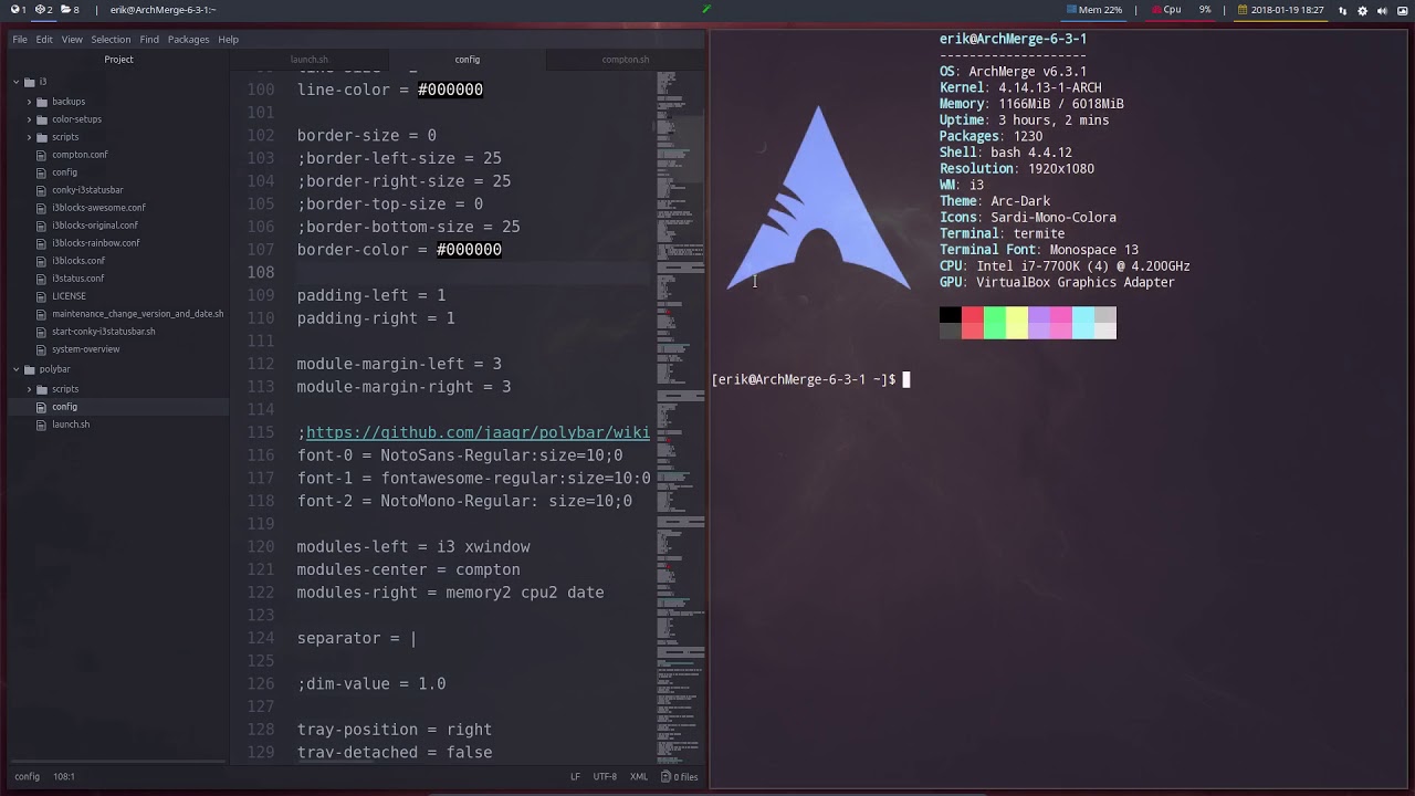 ArchMerge : 172 polybar modules A-Z : compton - YouTube