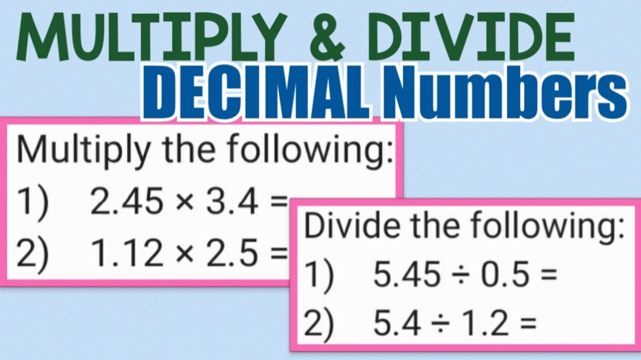 Math 7 Basic Multiplication and Division of DECIMAL Numbers - YouTube