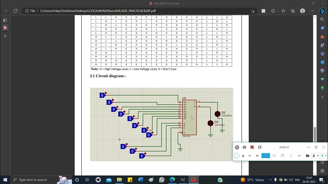 Design and implement the simplified logic expression using 8:1 ...