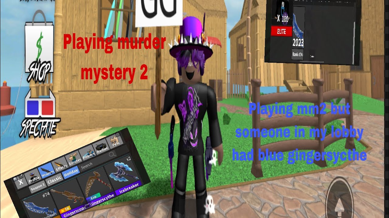Playing mm2 but someone has blue gingersythe! - YouTube
