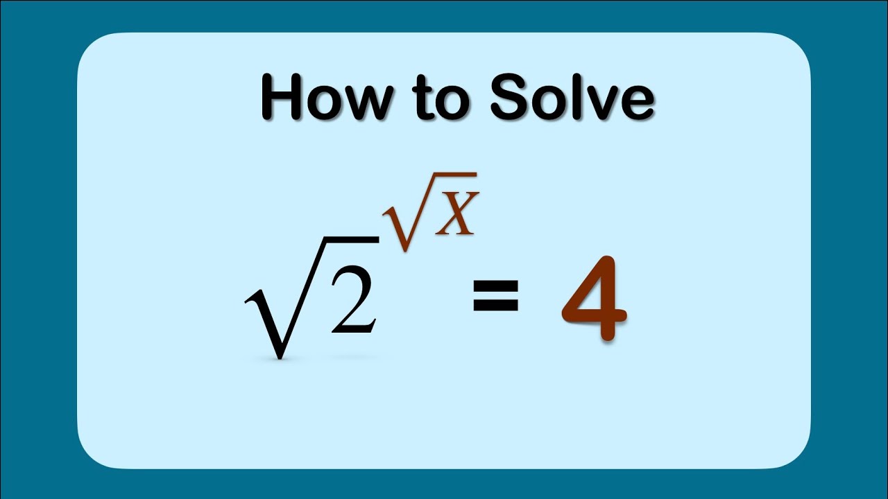 Nice Exponential power Equation | Solve Exponential Equation ...