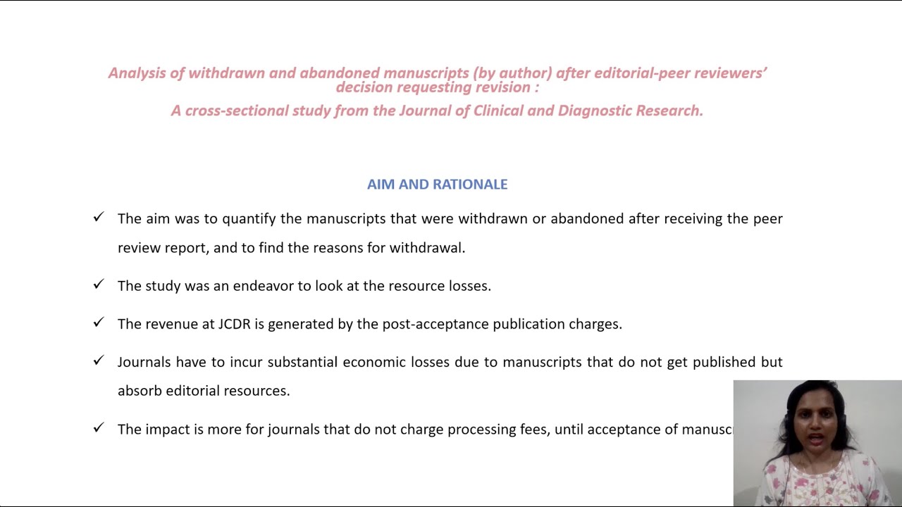 Assessment of Withdrawal of Manuscripts Submitted to the Journal of ...