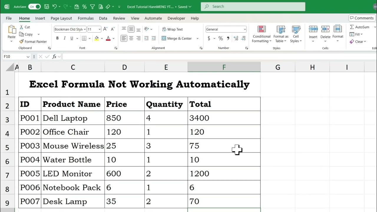Fix Excel Formula Not Calculating Automatically (Quick Guide) - YouTube