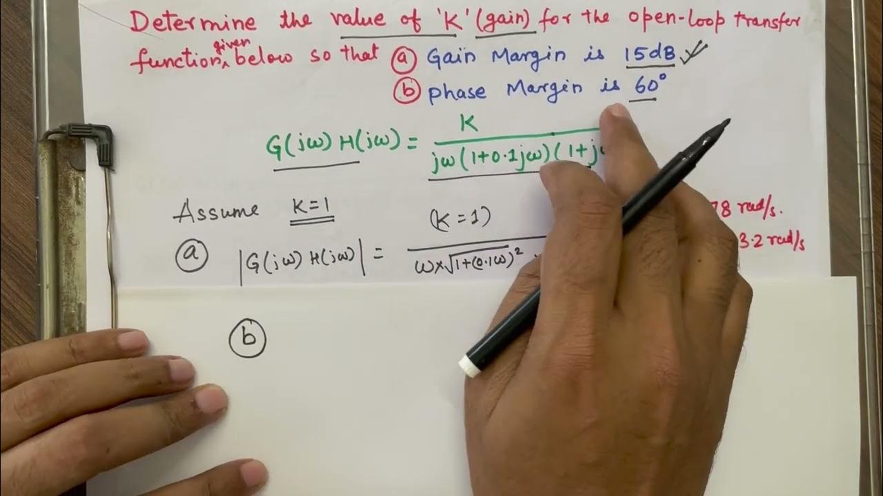 Calculating gain(K) for given gain or phase margin using calculator only without bode plot - YouTube