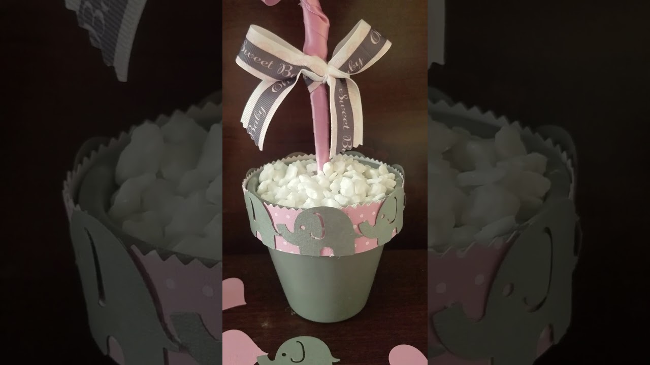 Pink Elephant 14" Ribbon Topiaries - YouTube