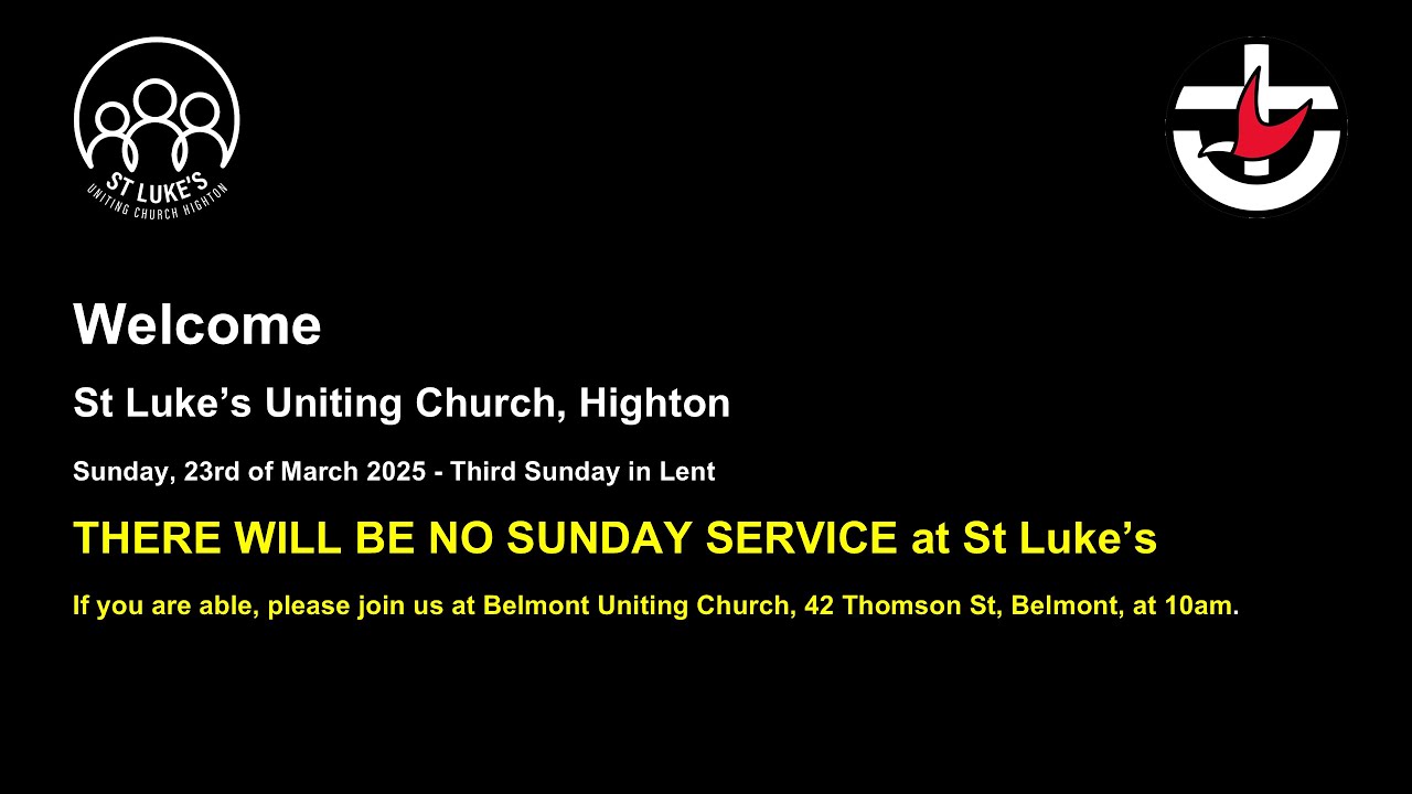 St Luke's Uniting Church Service - 2025/03/23 - Lent 3 - YouTube