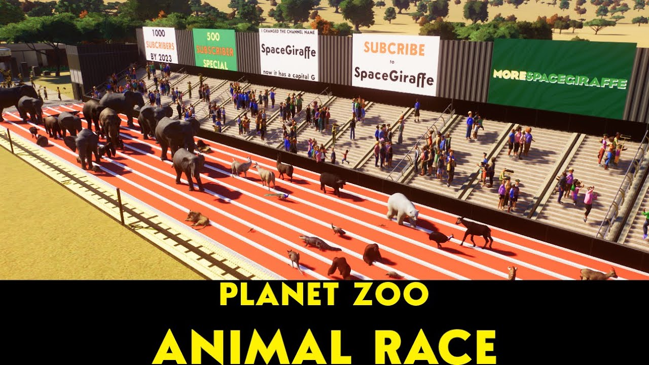 All Animals Race in Planet Zoo! (cheetah, tiger, elephant...) - YouTube