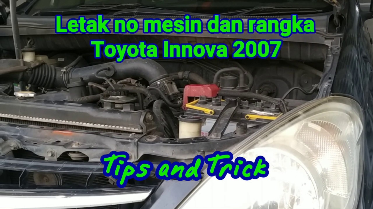 Letak No Mesin dan Rangka Innova 2007 - YouTube