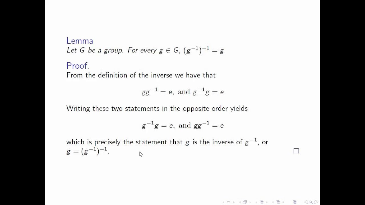 Elementary Properties of Groups - YouTube