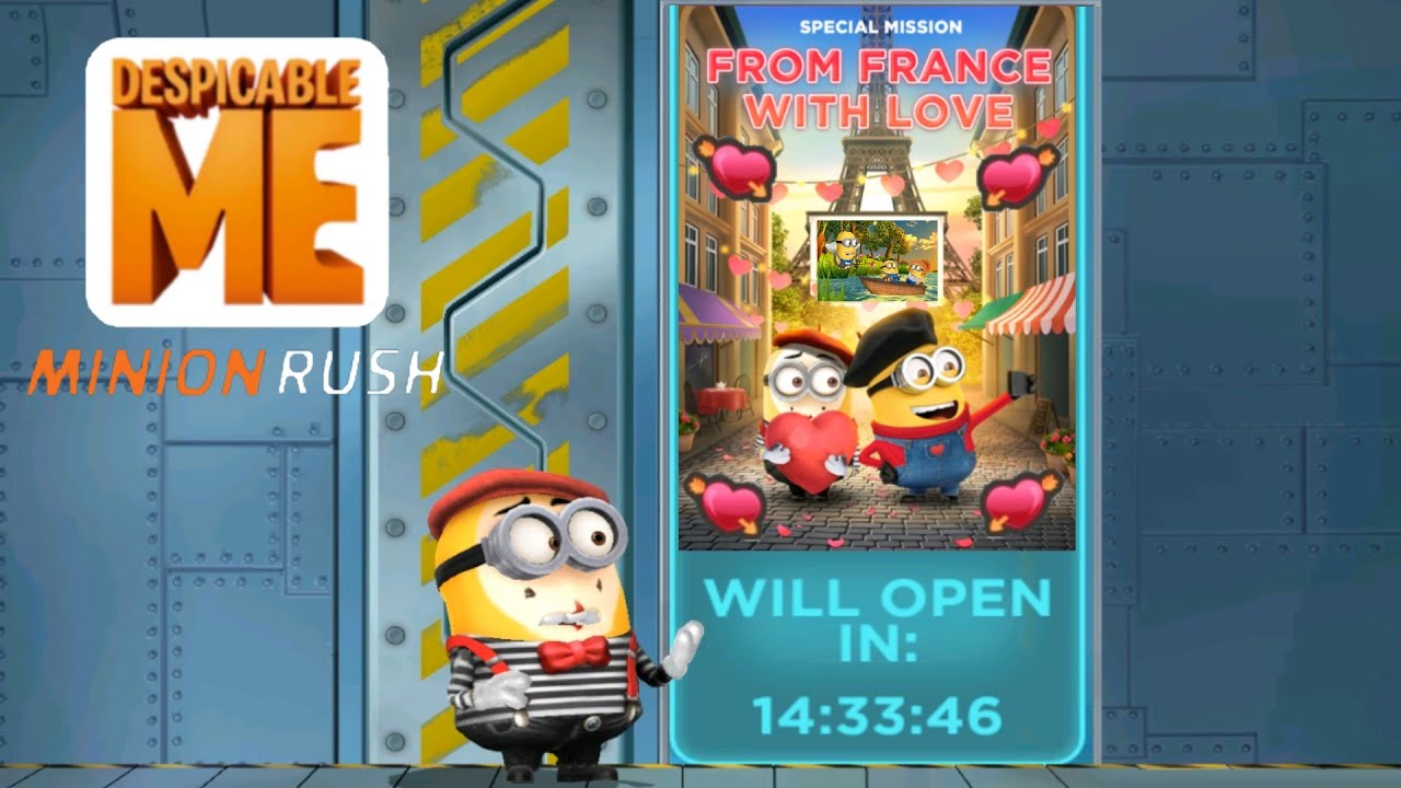 Minion rush new update From France with Love Mime minion Romantic ...