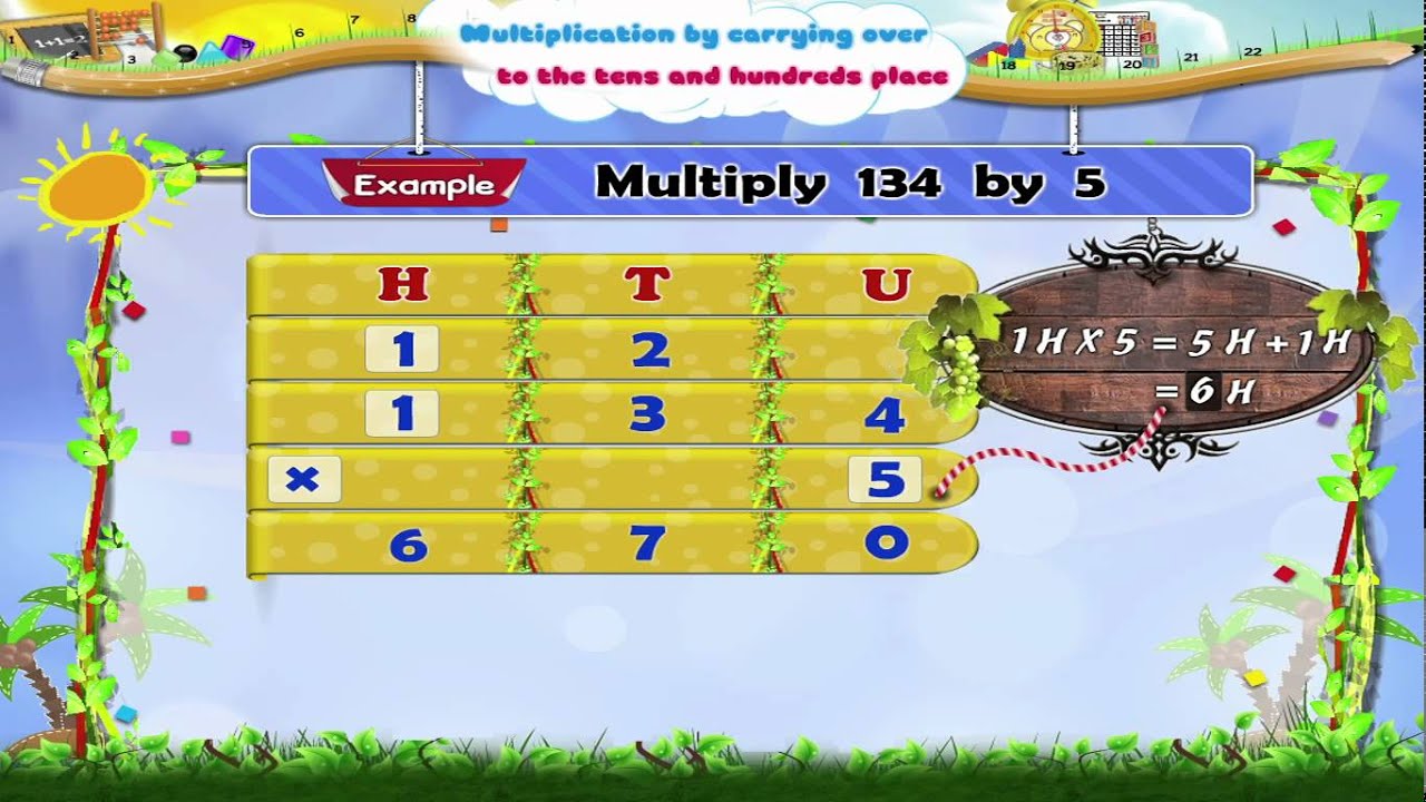Learn Grade 3 - Maths - Multiplication By Carrying Over - YouTube
