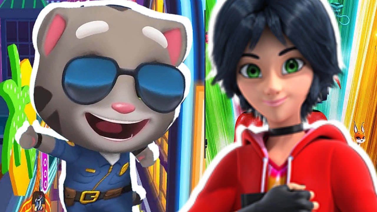 Talking Tom Gold Run Las Vegas vs Miraculous Ladybug & Cat Noir New ...