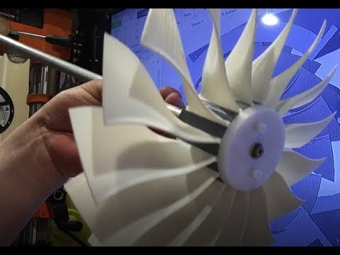 Hybrid aircraft jet engine project 220mm 3D printed EDF fan - YouTube