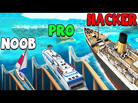 INCREDIBLE JUMPING SHIPS! 🚢 NOOB vs PRO vs HACKER in SHIP RAMP JUMPING