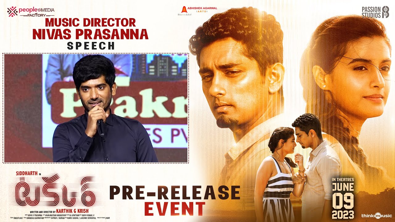 Music Director Nivas Prasanna Speech | Takkar Movie Pre Release Event ...