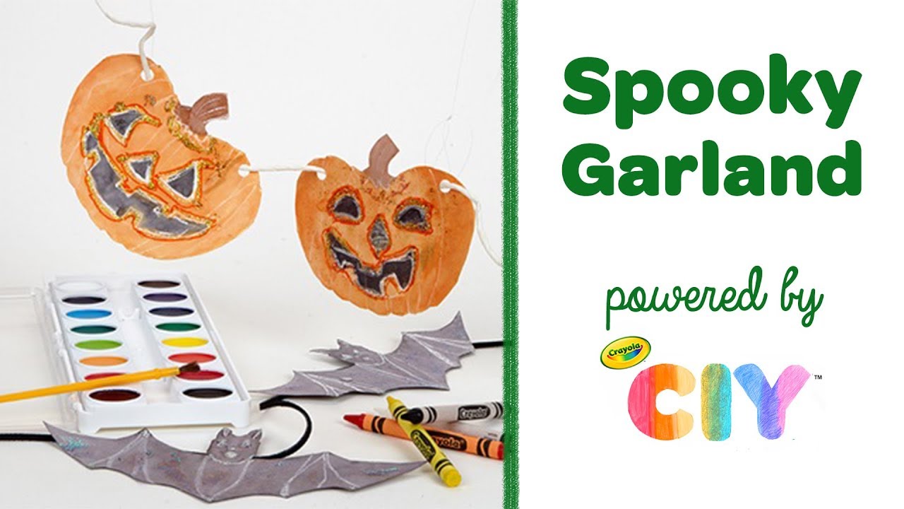 DIY Spooky Pumpkin + Bat Garland || Crayola CIY: Create It Yourself ...