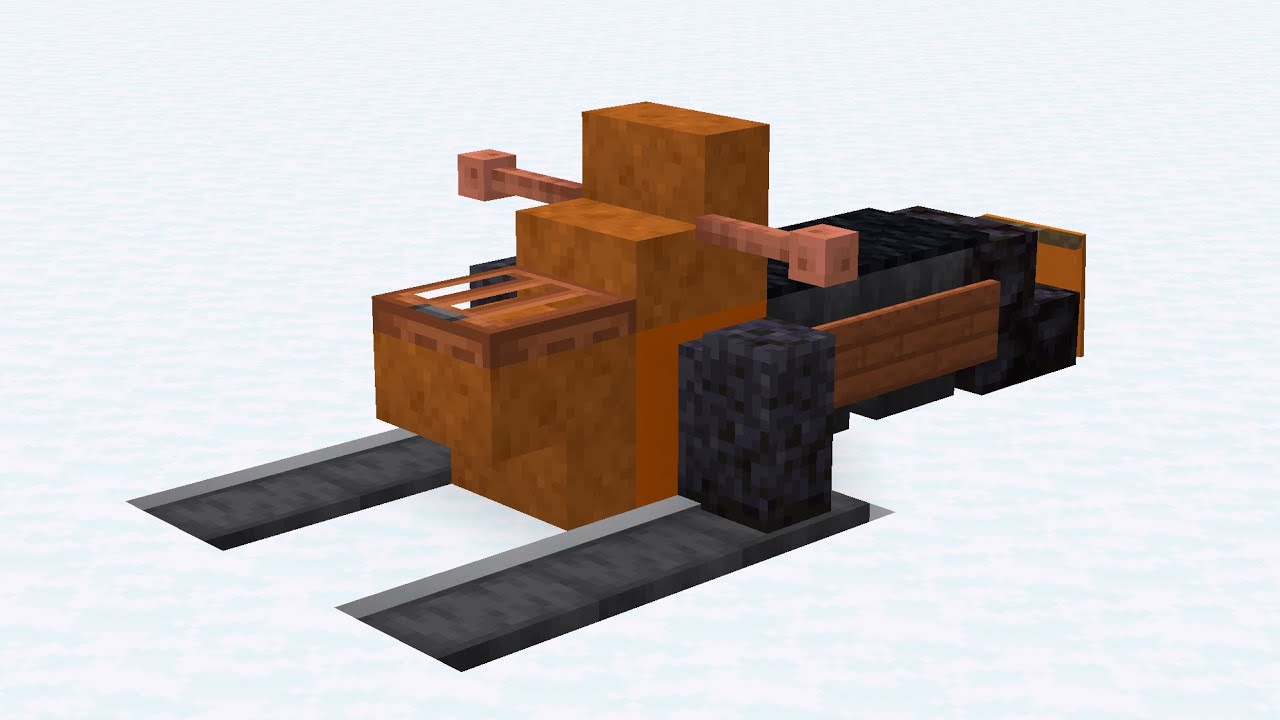 How to make a Snowmobile in minecraft - YouTube