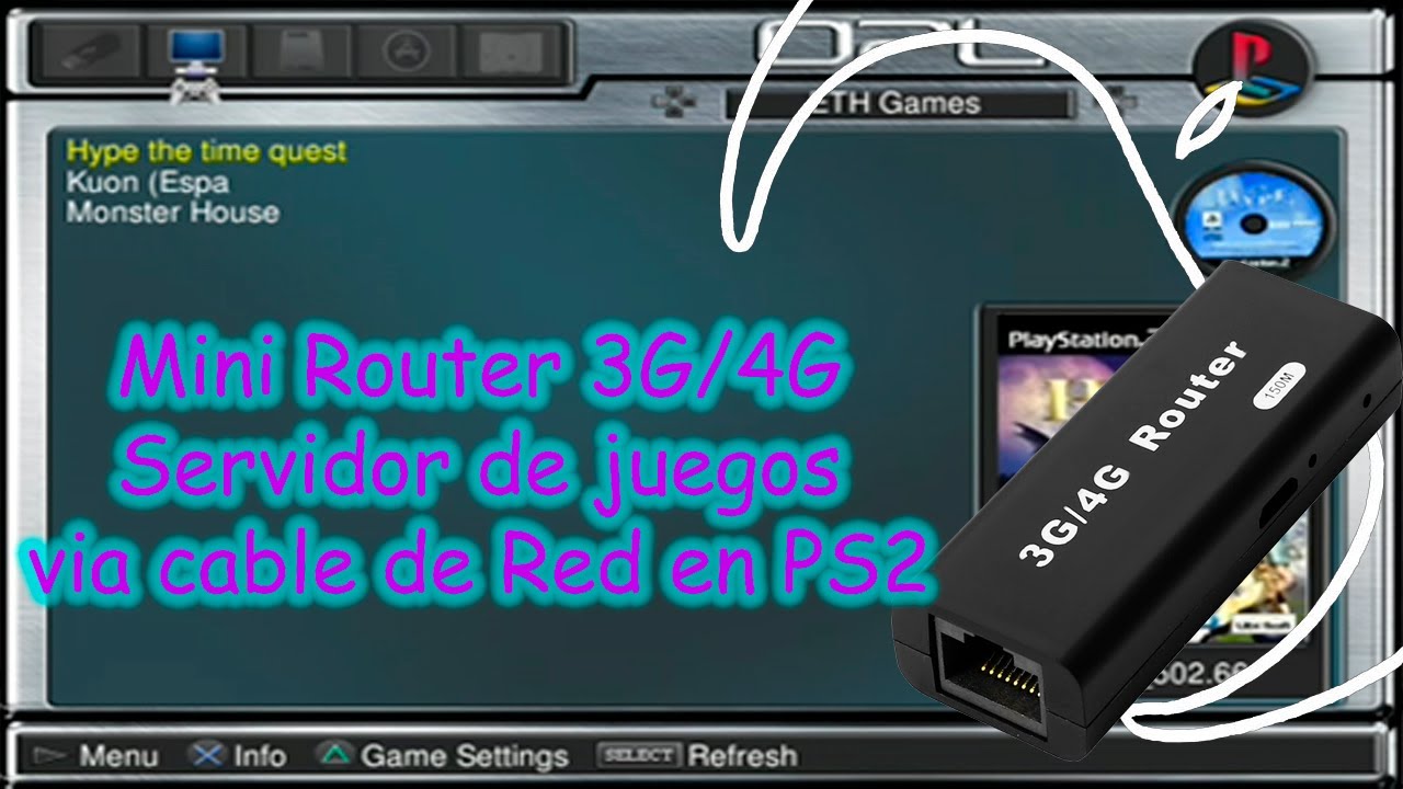 Servidor de Juegos vía Cable de RED en PS2 (Mini router 3G/4G) - YouTube