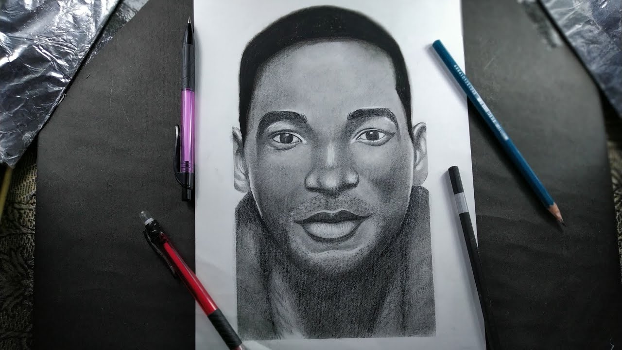 How to draw dark skin face || Time-lapse video|| drawing tutorial ...