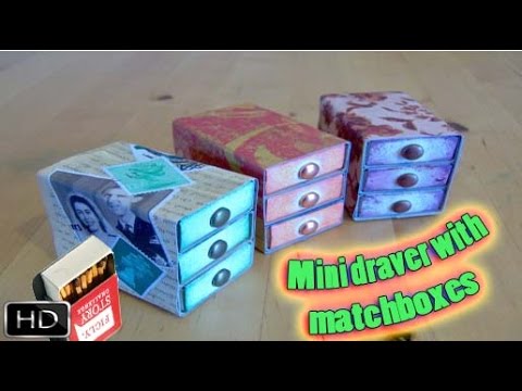 How to make : Mini Drawers with Matchbox - YouTube