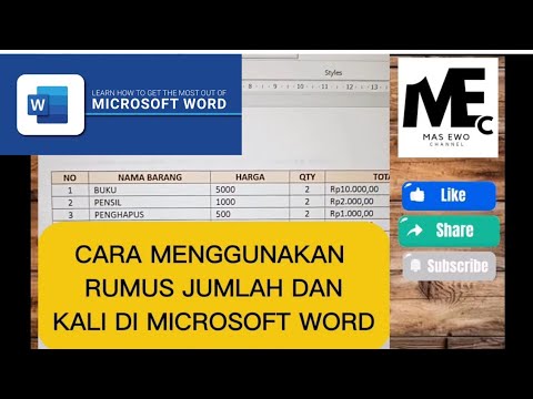 CARA MENGGUNAKAN RUMUS JUMLAH DAN KALI DI MICROSOFT WORD‼️ - YouTube