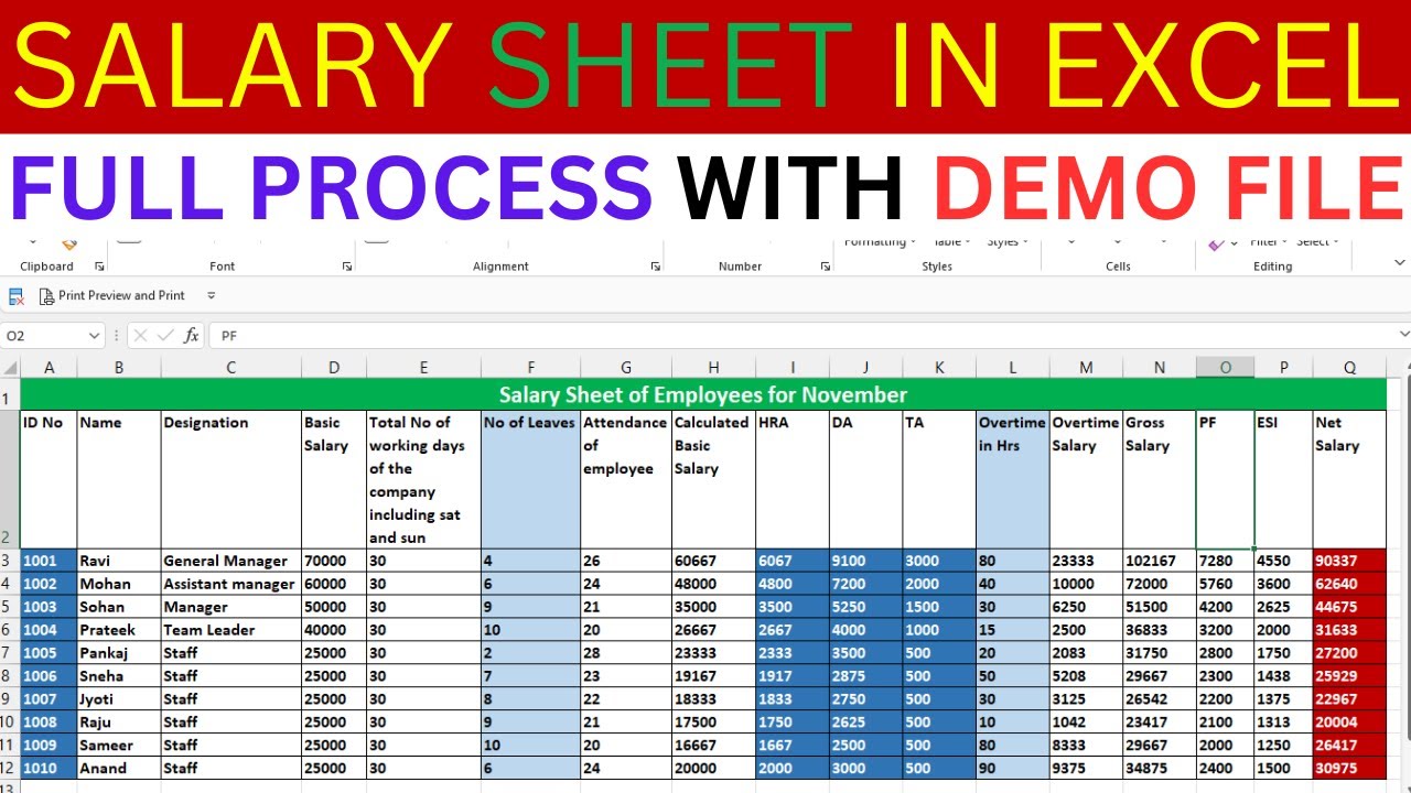 Salary Sheet In Excel Payroll Management Basic Salary DA HRA PF salary-sheet-in-excel-payroll-management-basic-salary-da-hra-pf