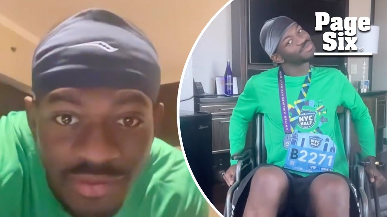 Lil Nas X runs NYC Half Marathon in Coach high-tops after failing to ...