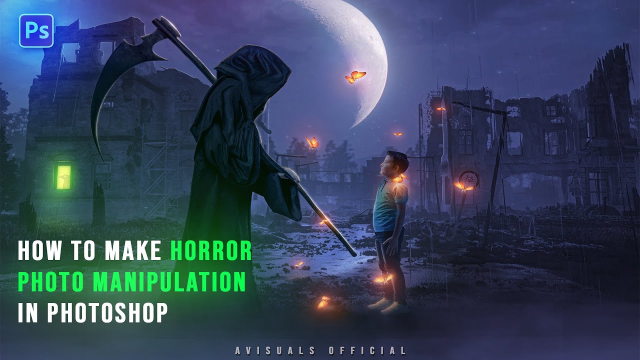 SPEED ART Horror Halloween Photo Manipulation || @Photoshop #digitalart ...