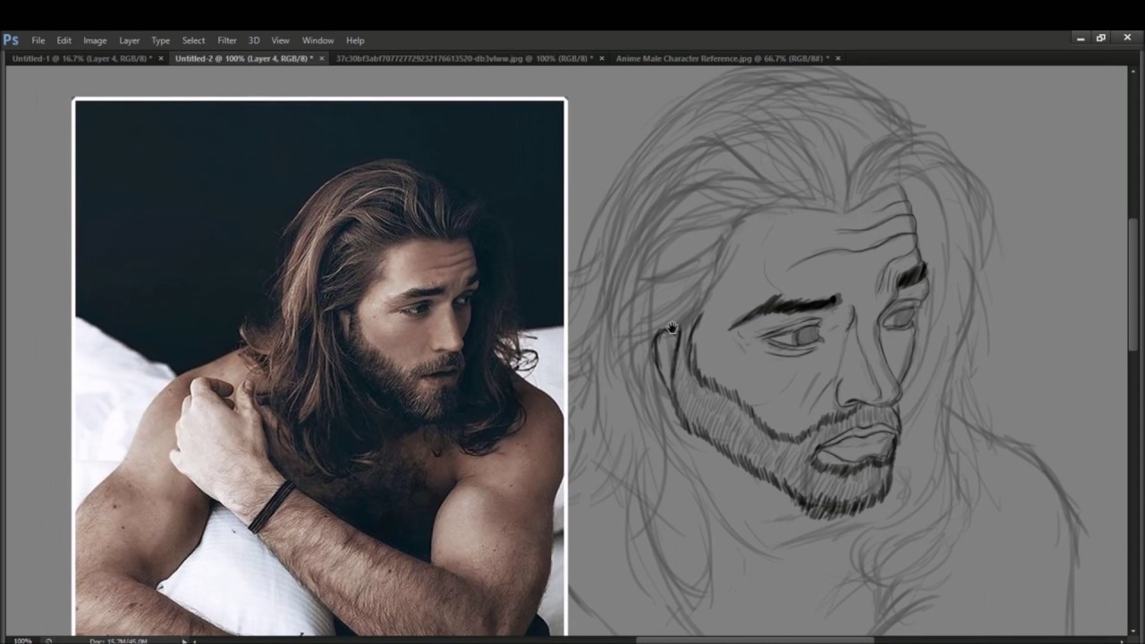 Male Figure Study-Time Lapse-Drawing - YouTube
