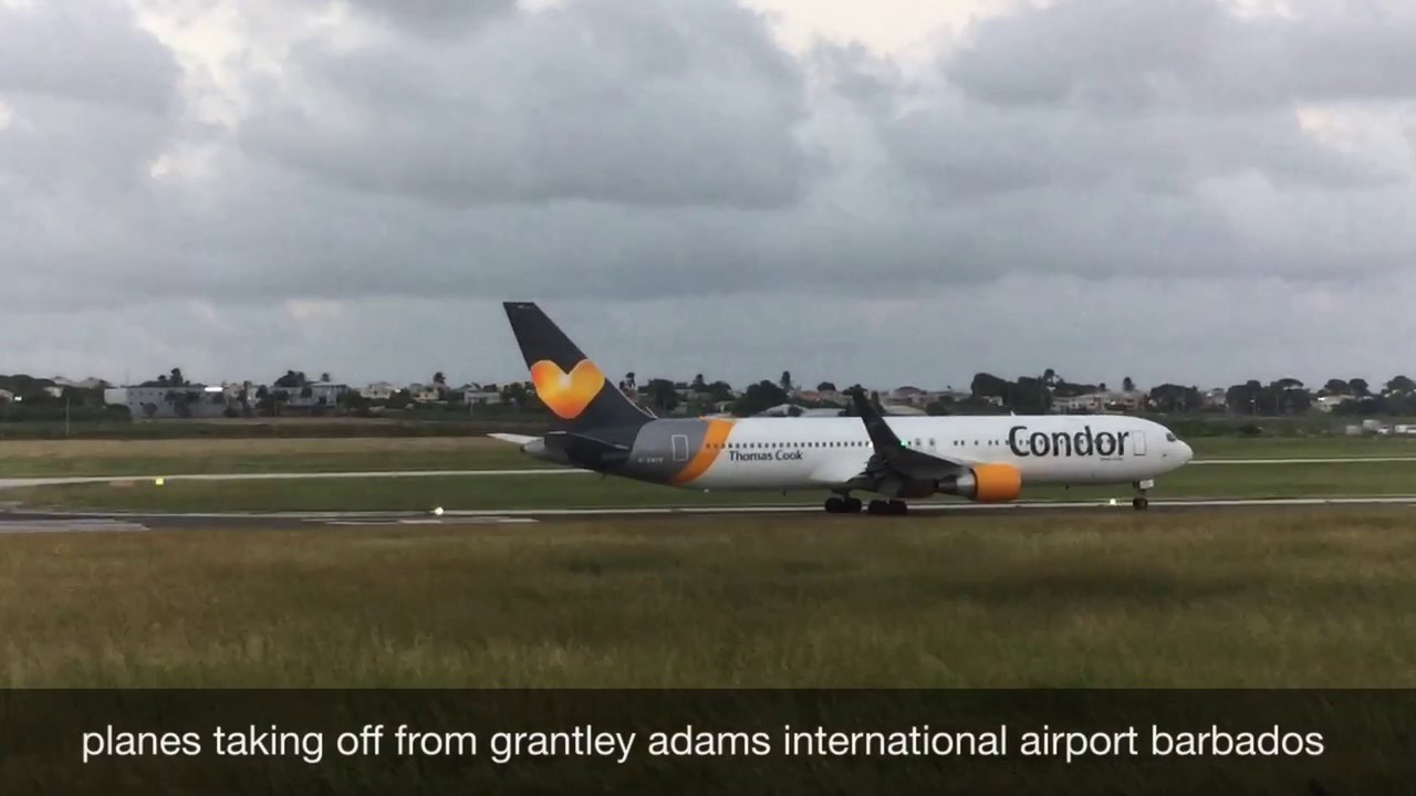 Planes taking off from barbados grantley adams international airports ...