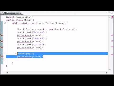 Intermediate Java Tutorial 14 Stacks, push, pop - YouTube