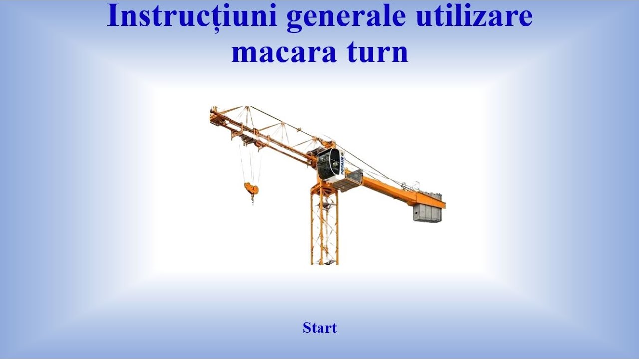Instrucțiuni utilizare macarale turn - YouTube