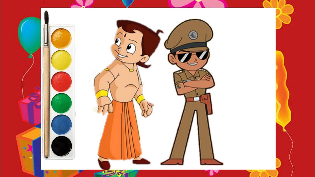 Sunday|Chhota Bheem Little Singham colouring the drawing #chhotabheem # ...