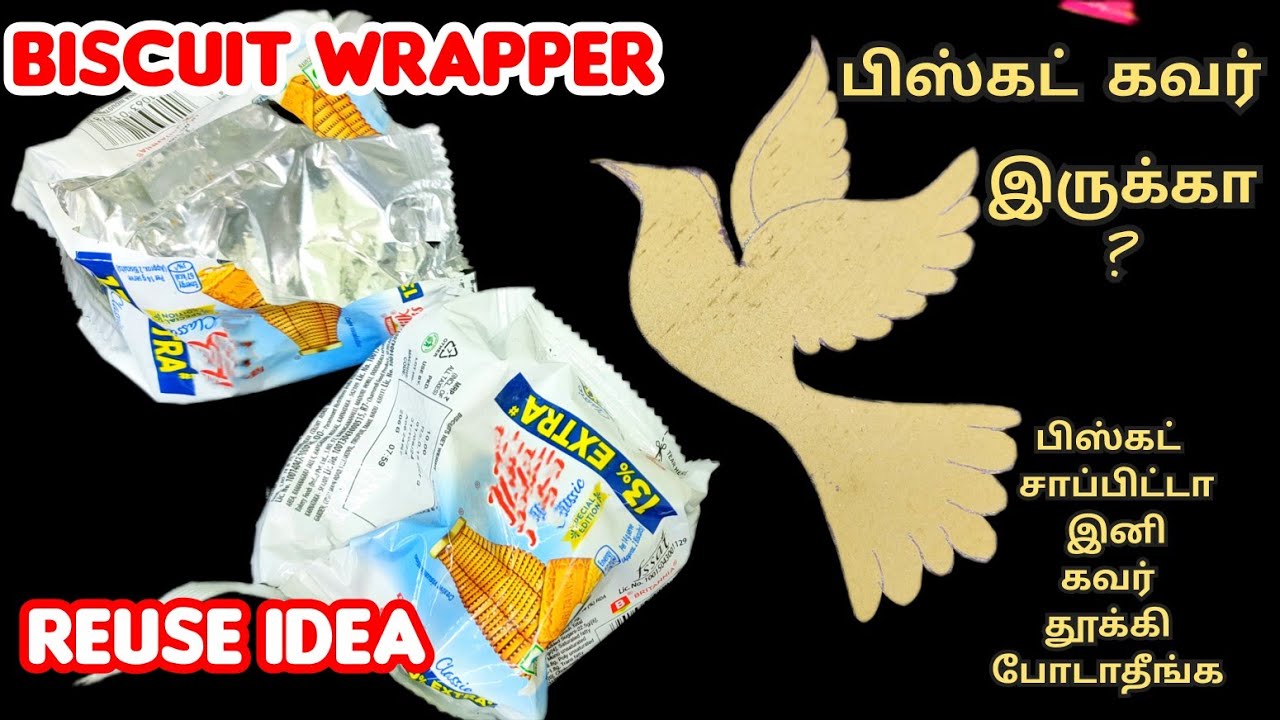 Waste Biscuit Wrapper Reuse Craft Idea| Home decor idea - YouTube