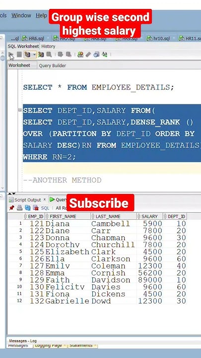 how to get group wise second highest salary in table|SQL - YouTube