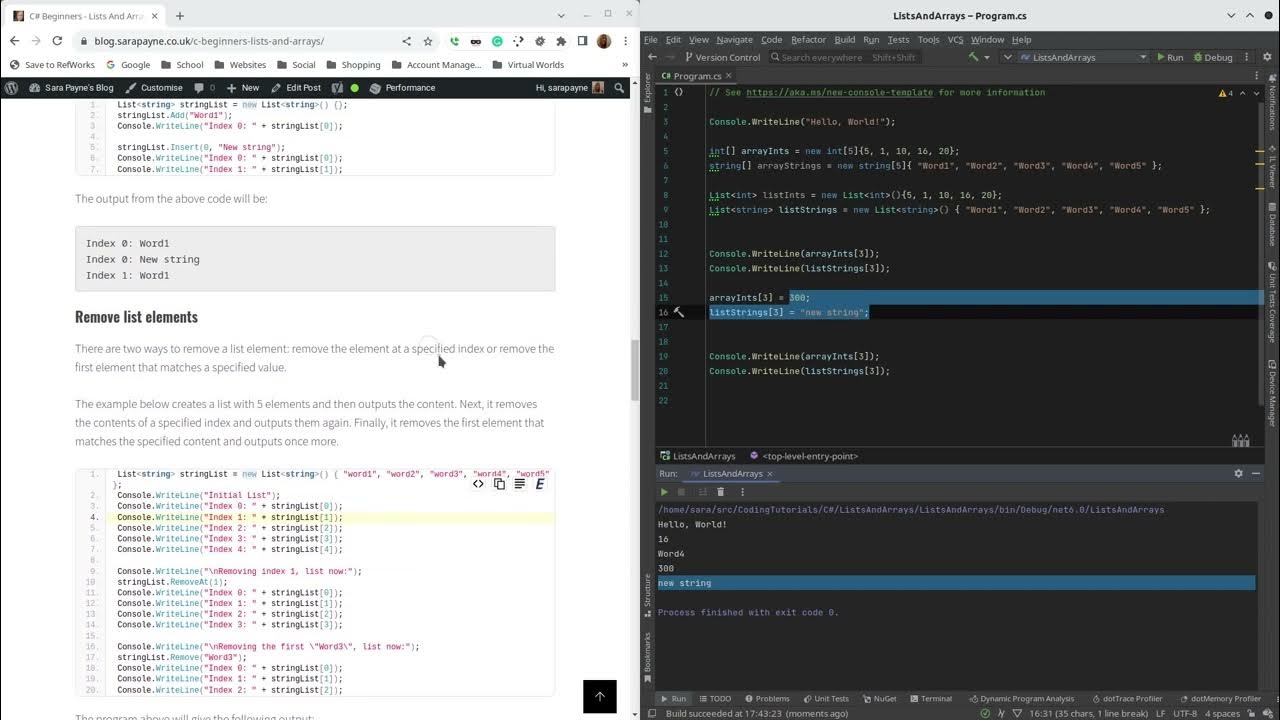 C Sharb Beginners Lists And Arrays - YouTube