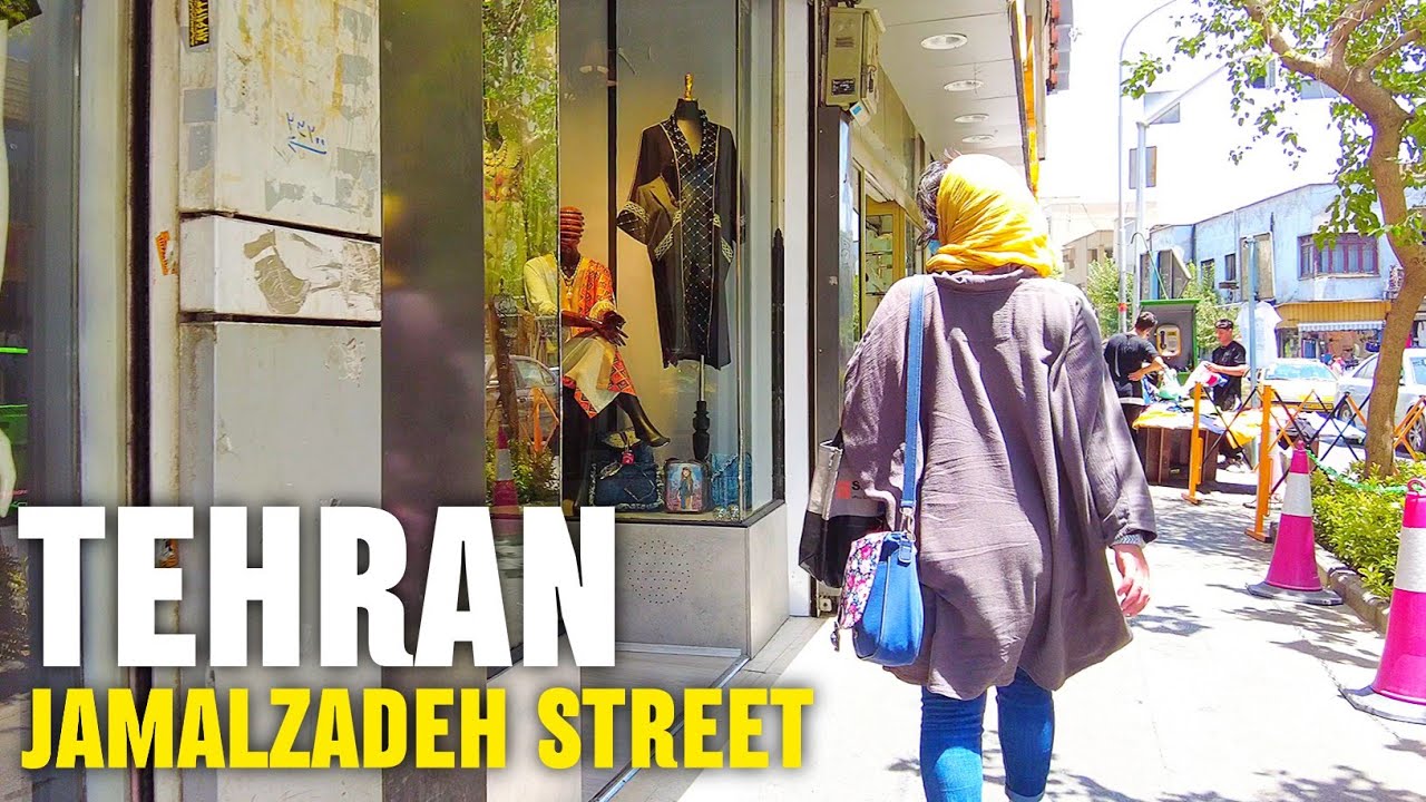 IRAN - Tehran Summertime Walk - Jamalzadeh Street - Walking Tour ...