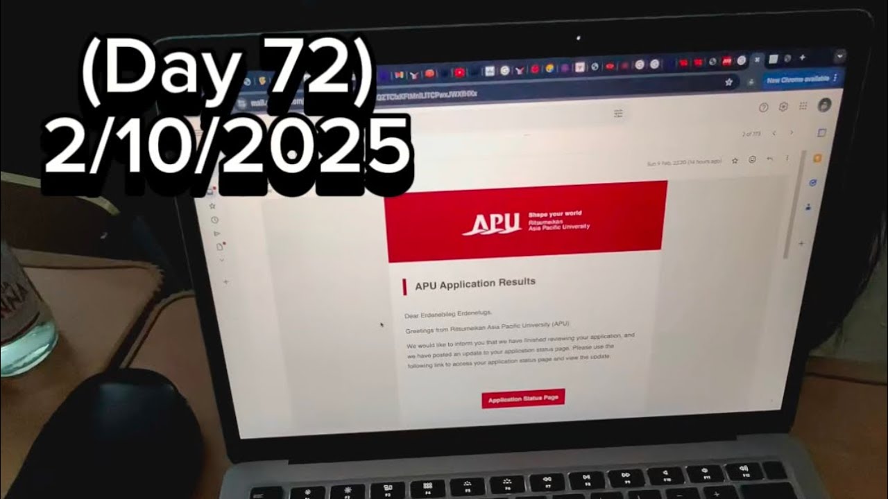 Day 72: APU Application Result - YouTube