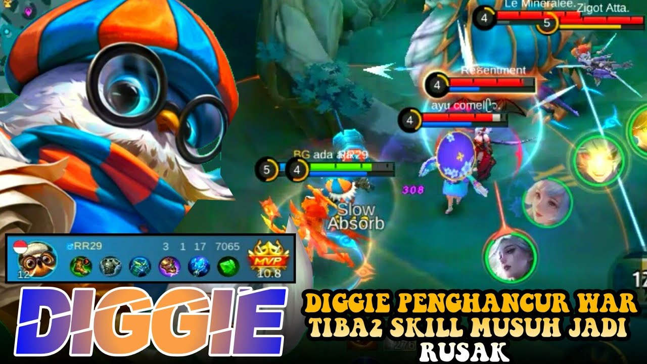 DIGGIE HERO PENGHANCUR WAR || DIGGIE BEST BUILD !! - Mobile Legends ...