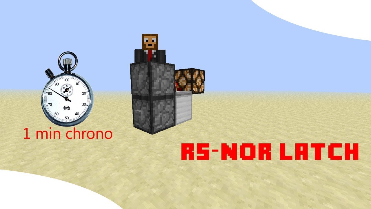 [minecraft] redstone (1.5) memoire RS-NOR latch (2x1x2) - YouTube