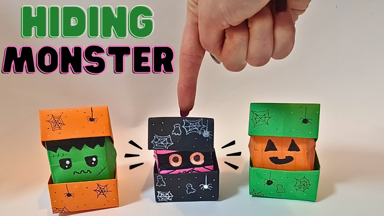 Create a Cute Origami Monster Hiding in a Box | Step-by-Step Guide ...