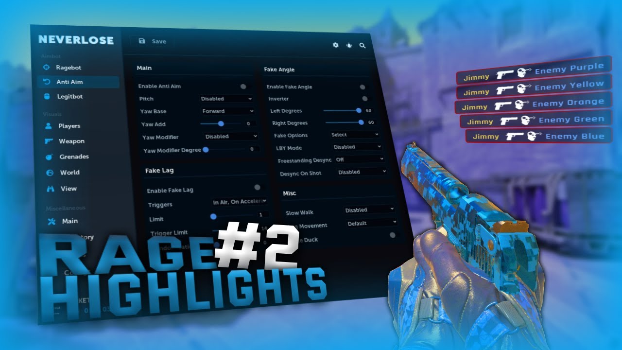 CS2 | Premier Spread HvH | rage highlights #2 | ft. Neverlose.cc - YouTube