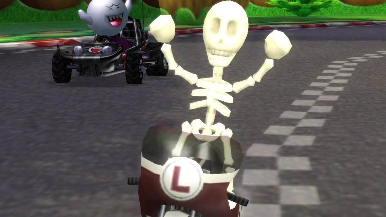 Skeleton Luigi in Mario Kart Wii - YouTube
