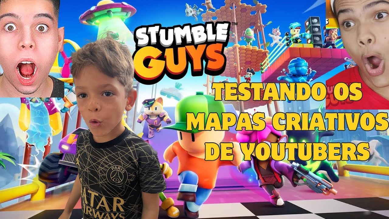 Passando de mapas criativos feitos por YouTubers no Stumble Guys - YouTube