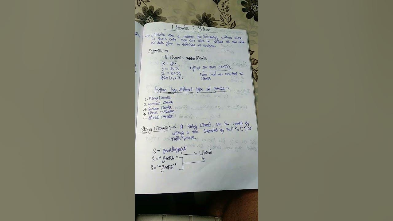 Literals In Python Part 1 Python Programming Basics Shorts Pythonprogramming
