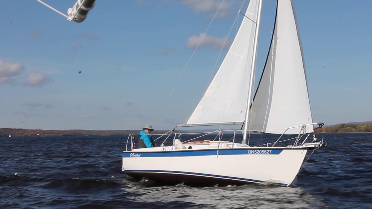 Compac 19 "Restless" Fall sail - view from "Woodpecker", pt 2 - YouTube